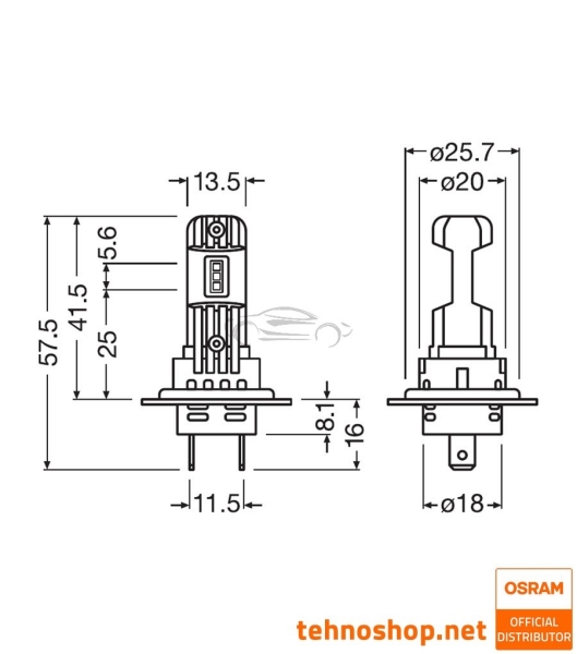 LED ŽARNICE H7 OSRAM LEDriving HL EASY 64210DWESY-01B 12V PX26d 01B