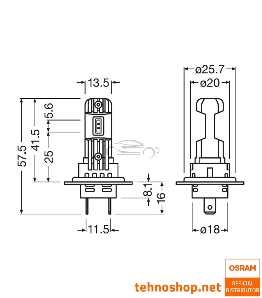 LED BULB SET H7 OSRAM LEDriving® HL EASY 64210DWESY-01B 12V